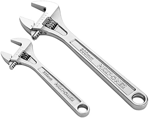 MAXPOWER 2PCS Heavy Duty Adjustable Wrench Set, 8-Inch 12-Inch ...