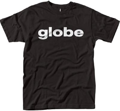 Branded Globe T-Shirt - Black with Silver: Amazon.co.uk: Clothing