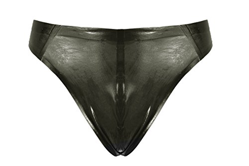 Buy JustinLatex Men's Sexy Latex G-String Thong Rubber Briefs, S, Black ...
