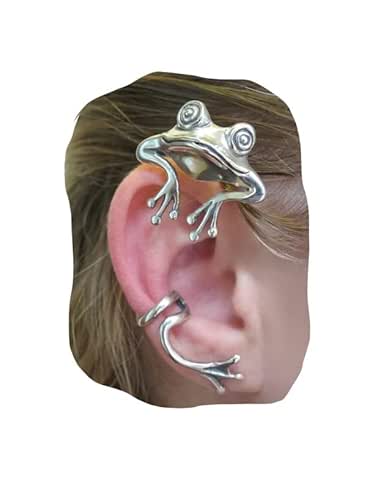 Amazon.com: Frog Earring Silver Frog Ear Wrap : Handmade Products