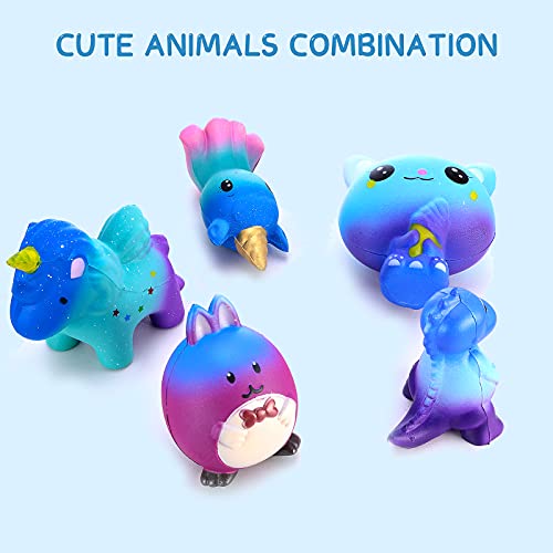 Jumbo Squishy Toys for Kids 5 Pack - Squishes Slow Rising Animal Gift ...