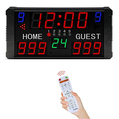 GAN XIN LED Indoor Scoreboard 14 Digits Display Multi Sports Electronic ...