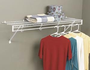Amazon.com: Rubbermaid 3D4800WHT FreeSlide Closet Shelf Kit, 4-Feet ...