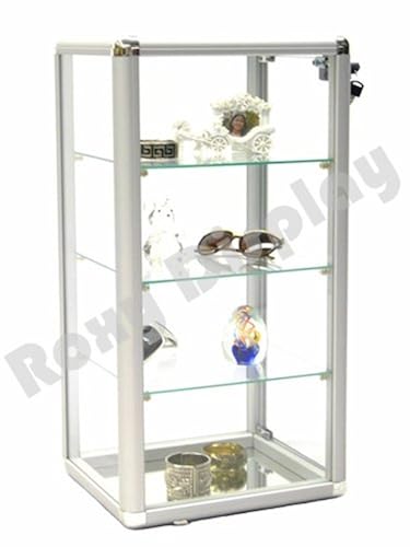 ROXYDISPLAY™ Counter Top Glass Aluminum Frame 27 Inch Tall Tower ...