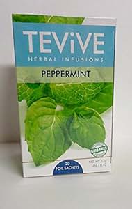 Amazon.com : Tevive Herbal Infusions Peppermint Tea, 20 Foil Sachets ...