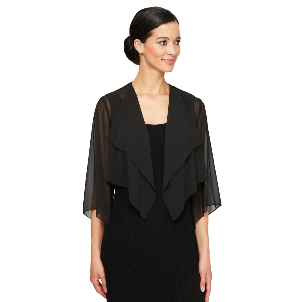 Alex Evenings Women's Short Bolero Shrug Jacket with 3/4 Sleeve Elegant ...