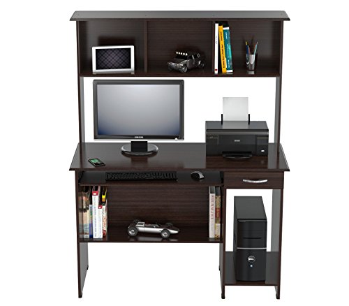 Inval CC-2501S Computer Workcenter with Hutch, Espresso-Wengue