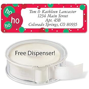Amazon.com : Christmas Rolled Personalized Return Address Labels with ...