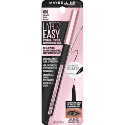 Maybelline New York Hyper Easy No Slip Pencil Eyeliner Makeup, Black, 0 ...