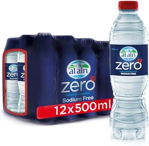 Al Ain Zero, 500ml Water, Pack of 12, Zero Sodium Water, Pure ...