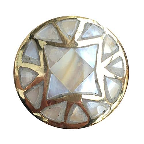 Amazon.com: Mother of Pearl Drawer Knob with Brass Base Pearl Inlay ...