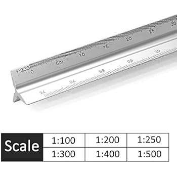Amazon.com : Aluminum Triangular Metric Architect Scale Ruler 1:100, 1:200, 1:250, 1:300, 1:400 ...