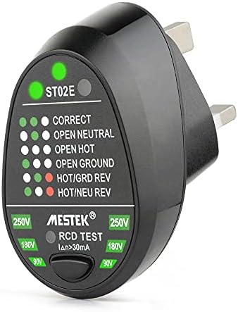 Jadeshay RCD Electric Socket Tester Automatic Neutral Live Earth Wire ...