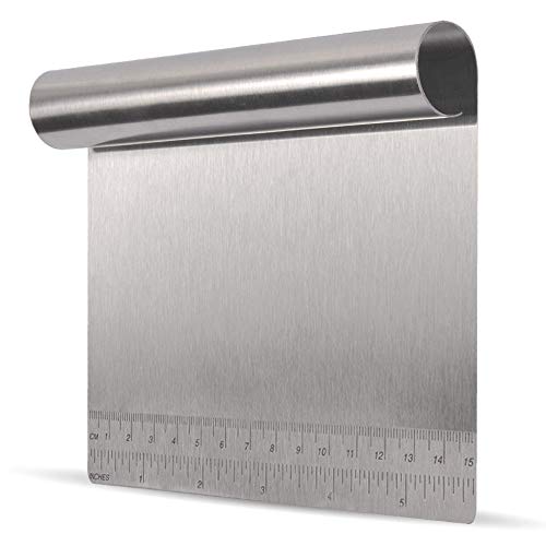 Bench Scraper Chopper Stainless Steel Kitchen Food Scraper Icing Smoother Blade with Measuring ...