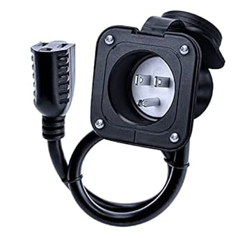 I LITTON 15A 110 125V AC RV Power Flanged Inlet Port Plug Power Inlet ...