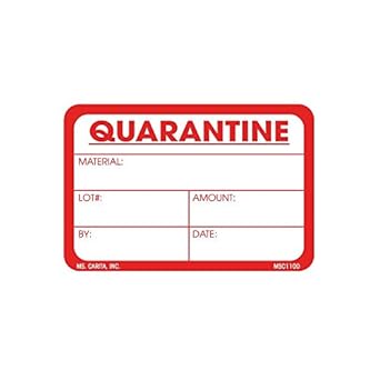 Amazon.com: Quarantine Material Labels 2 Inch x 3 inch 500 per Roll ...