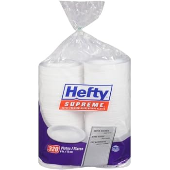 Amazon.com: Hefty Supreme Foam Plates, 6" (320 ct.) (pack of 2 ...