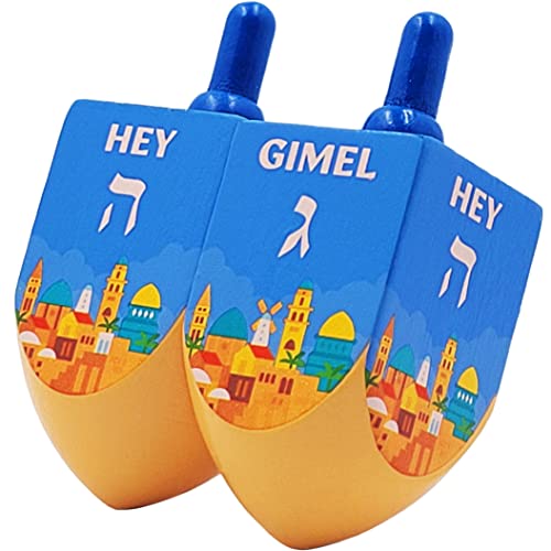 Let's Play Dreidel The Hanukkah Game Extra Large Jerusalem Wood ...