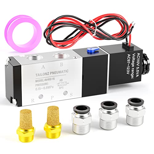 TAILONZ PNEUMATIC 1/2"NPT Solenoid Valve 4V410-15 12V/24V/110V/220V Single Coil Pilot-Operated ...