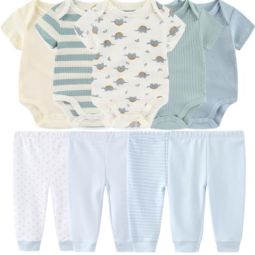 Baby Layette Set Baby Boys' 9-Piece Bodysuits Pants Set Toddler Girl ...