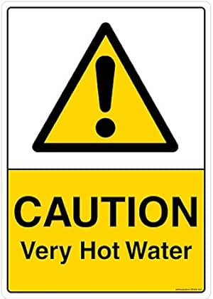 Señal de seguridad tienda Precaución: muy Agua Caliente, Material ...