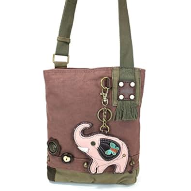 Chala Handbags Patchwork Crossbody Canvas Mauve messenger bags with ...