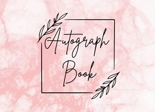 Autograph Book: Cute Pink Marble Autograph Memory Book To Record And ...
