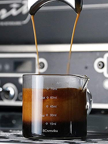 2 Pack Double Spouts Measuring Triple Pitcher Milk Cup 75ML Espresso Shot Glasses Parts Clear ...