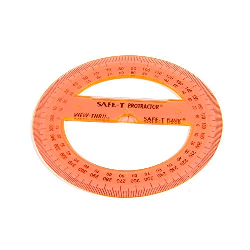 hand2mind Safe-T Protractor for Kids, 360 Protractor, Orange Plastic ...