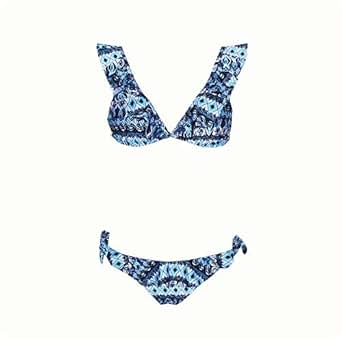 Amazon.com: Women's Beach Split Swimwear Print Sexy Flash Sling Bikini ...