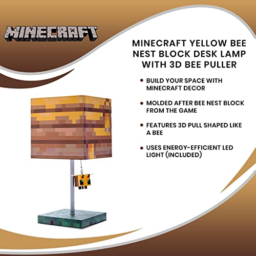 Minecraft Yellow Bee Nest Block Desk Lamp with 3D Bee Puller ...