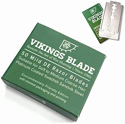 VIKINGS BLADE Swedish Steel Replacement Razor Blades, 50 Count (9 to 12 ...