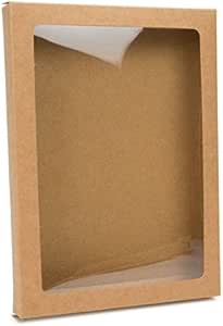Amazon.com: Kraft Paper Window Box with Attached PET Sheet | 25 Boxes ...
