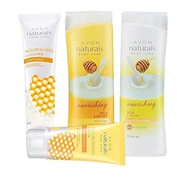 Amazon.com : Avon Naturals Milk & Honey Full Beauty Regimen (bodylotion ...