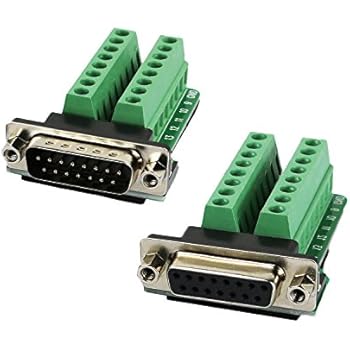 Amazon.com: D-SUB DB15 VGA Male Female 2Row 15Pin Plug To Terminal Breakout Board Connectors ...
