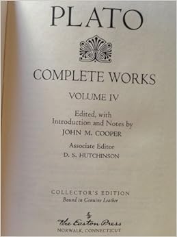 Plato Complete Works Vol. 4: John M. Cooper, D. S. Hutchinson: Amazon ...