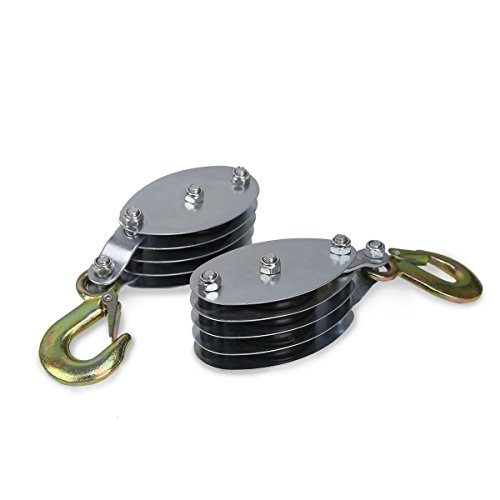 2 Ton Hand Manual Rope Pulley Hoist Vertical Lift Tool Wheel Block&tackle