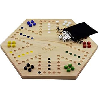 Amazon.com: Solid Maple Double Sided Aggravation Marbles Board Game ...