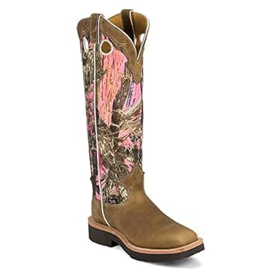 Amazon.com | Justin Women's Rugged Camo Snake Boot Square Toe - L2116 ...