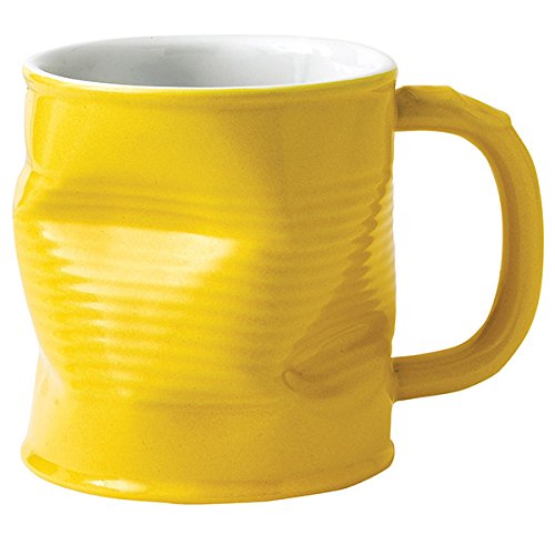 Squashed Tin Can Mug Yellow 7.8oz / 220ml | Crumpled Mug, Squashy Mug ...
