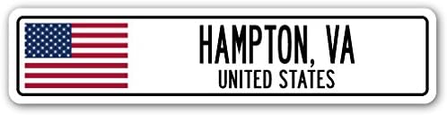 Amazon.com: Hampton, VA, United States Street Sign American Flag City ...