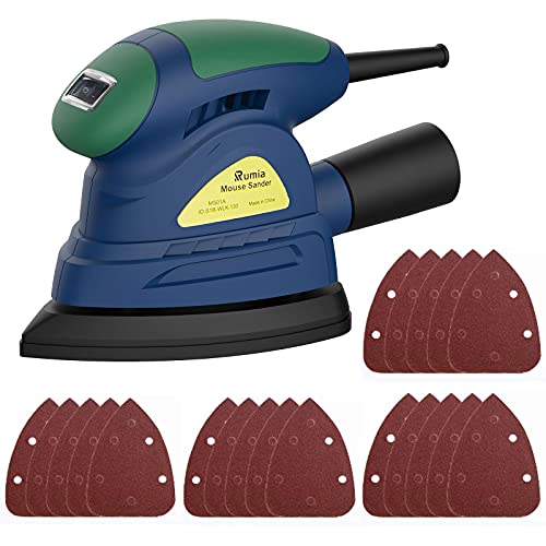 Detail Sander Rumia,130W (1.1A) 13000 RPM Mouse Sander with 20 Pieces ...