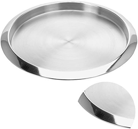 DRULINE Tablett aus Edelstahl Rund Ø ca. 35 cm Silber Glatt 3 Stück ...