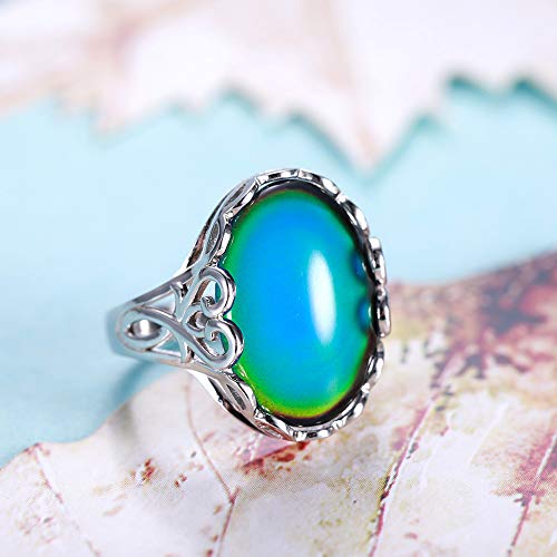 Mood Ring Sterling Silver Color Changing Ring - Silver Mood Rings Gift ...