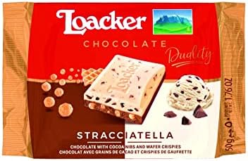 Loacker Chocolate Bar Duality Stracciatella Hazelnut 9 X 12 X 50 gm ...