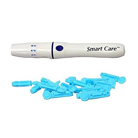 SMARTCARE Glucometer Blood Adjustable Lancet Pen Device with 100 Pieces ...