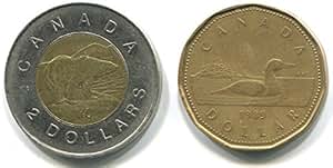 Amazon.com: Real Canadian $1.00 & $2.00 Dollar Looney, Tooney Coins ...