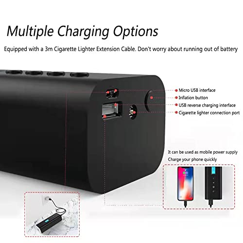 WANYE Air Compressor Portable Tire Inflator,2022 Electric Pump 150PSI 8000 mAh with Pressure ...