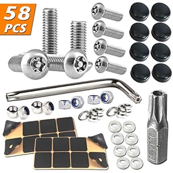 Amazon.com: Anti Theft License Plate Screws - Stainless Steel Tamper ...