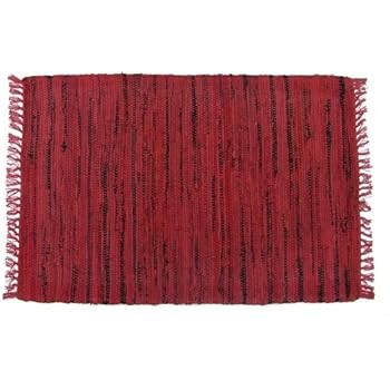 Amazon.com: India Overseas Traders Sturbridge Country Rag Rug in Red 30 ...